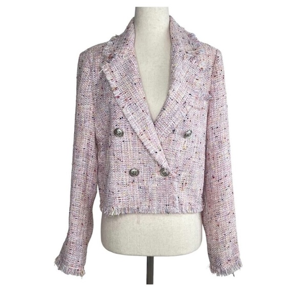 Aqua | Jackets & Coats | Aqua Pink Tweed Blazer | Poshmark